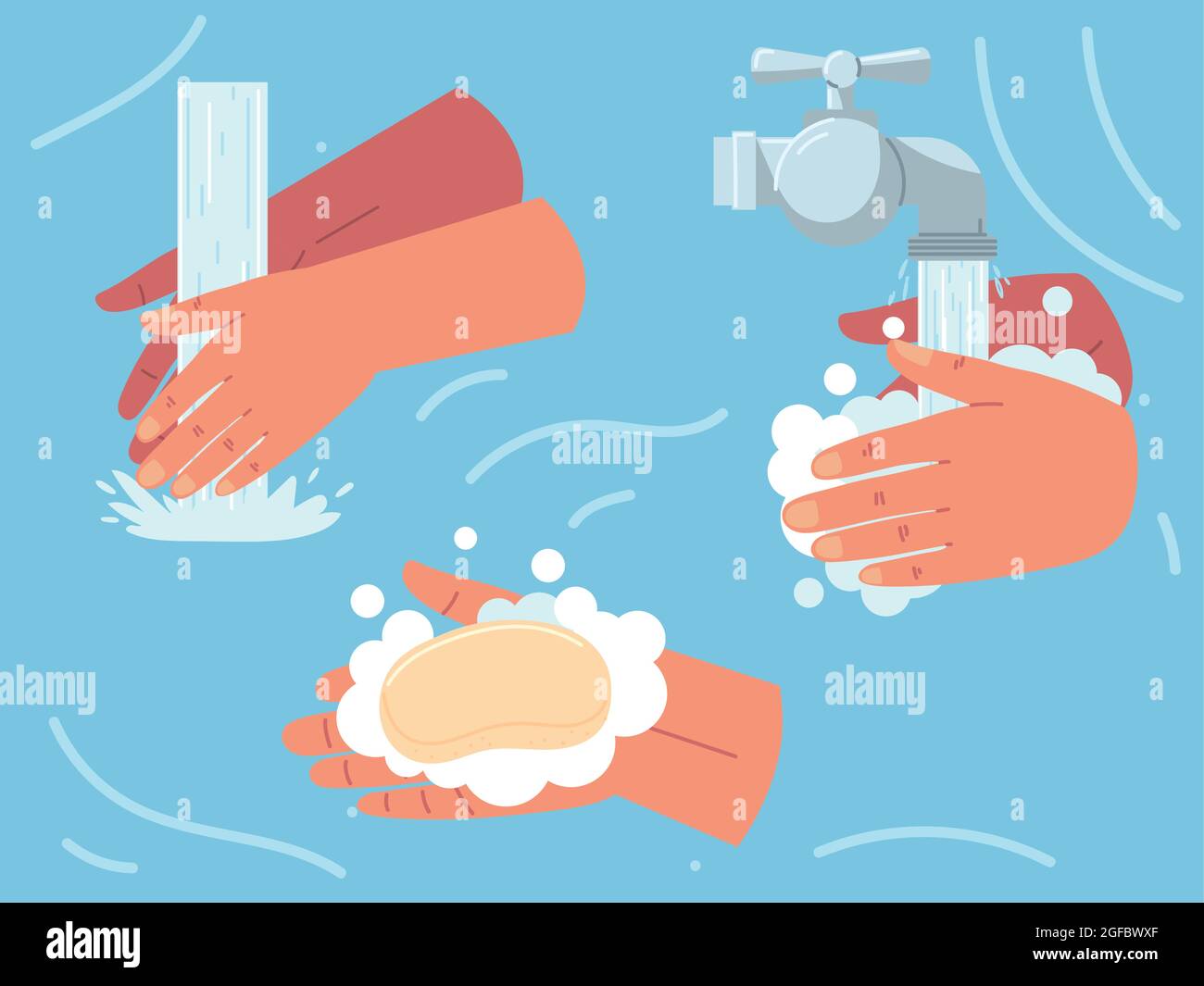 Rinsing soap Stock Vector Images - Alamy
