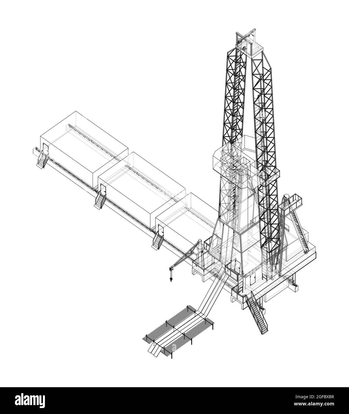 Oil rig. Orthography vector Stock Vector Image & Art - Alamy