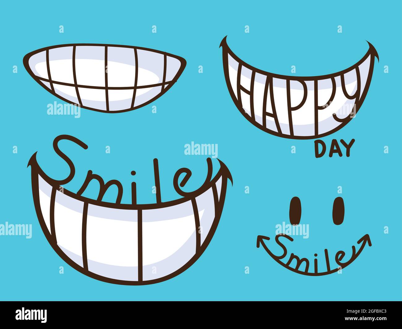 cartoon smile happy set Stock Vector Image & Art - Alamy