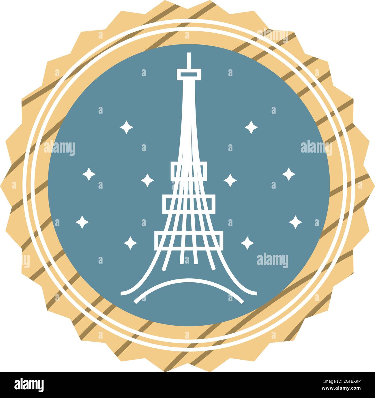 eiffel tower label Stock Vector Image & Art - Alamy