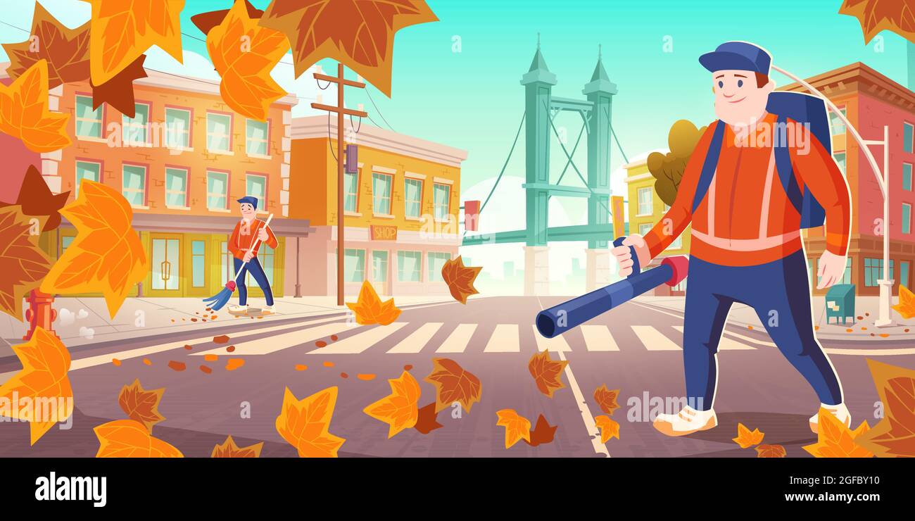 Happy street cleaner Stock Vector Images - Alamy