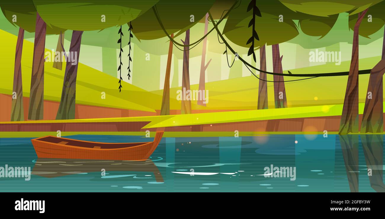 Water surface forest river Stock Vector Images - Alamy