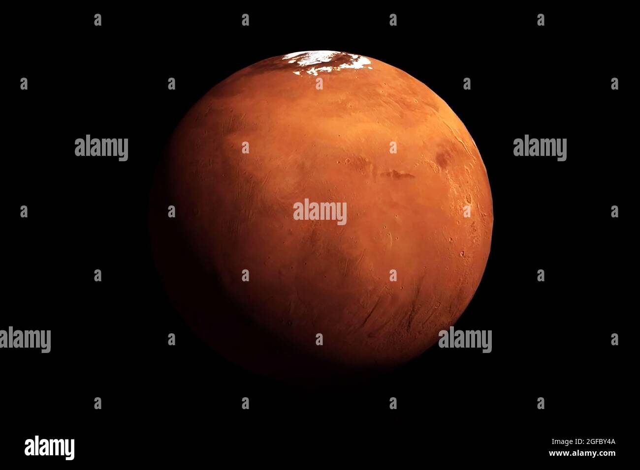 Planet Mars on a dark background, from space. Elements of this image ...