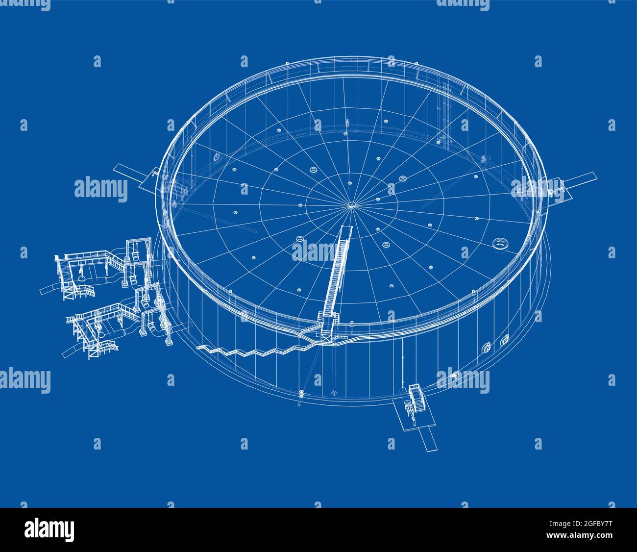 Large oil tank with floating roof. Vector Stock Vector Image & Art - Alamy
