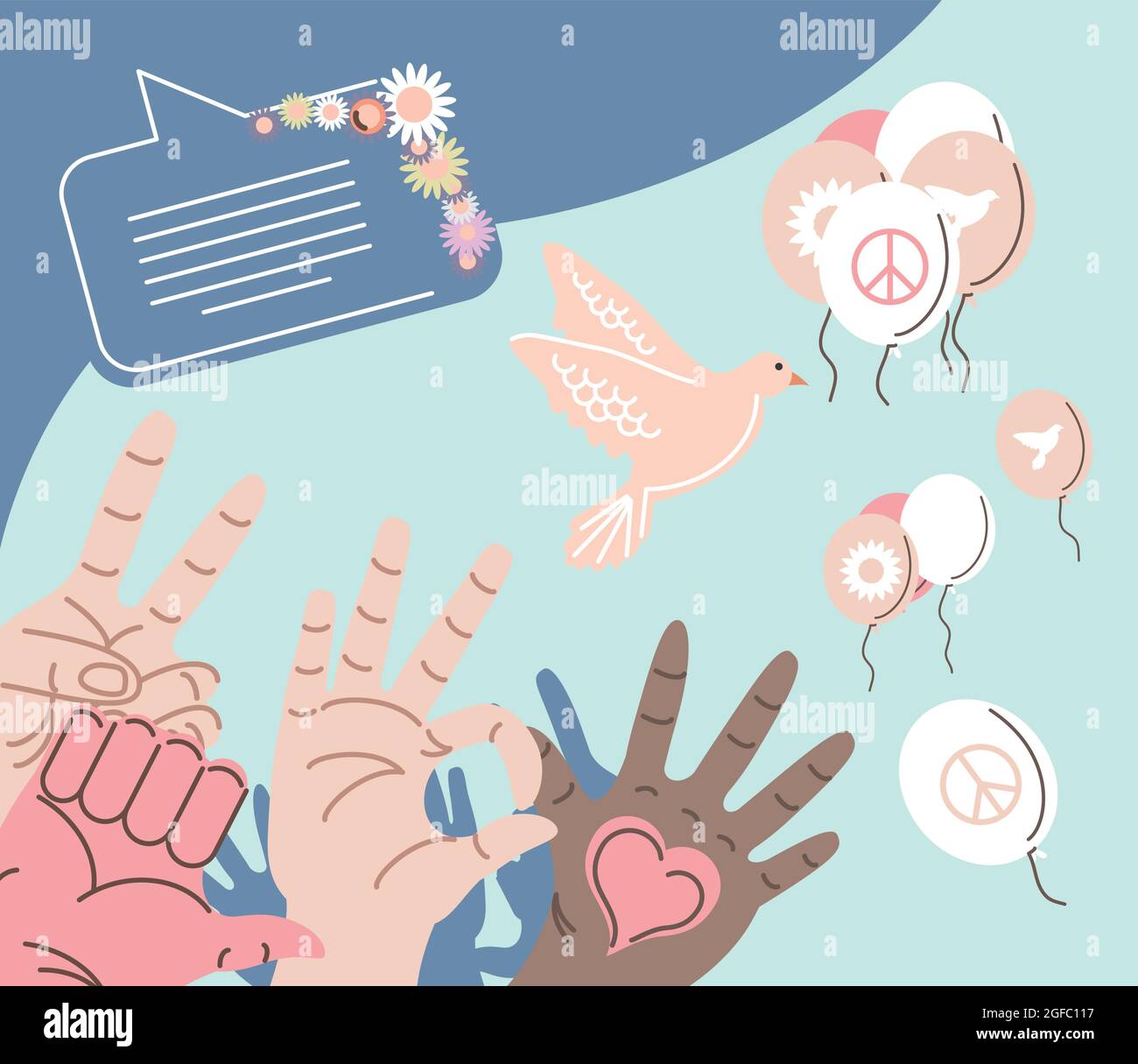 peace and pacifism card Stock Vector Image & Art - Alamy