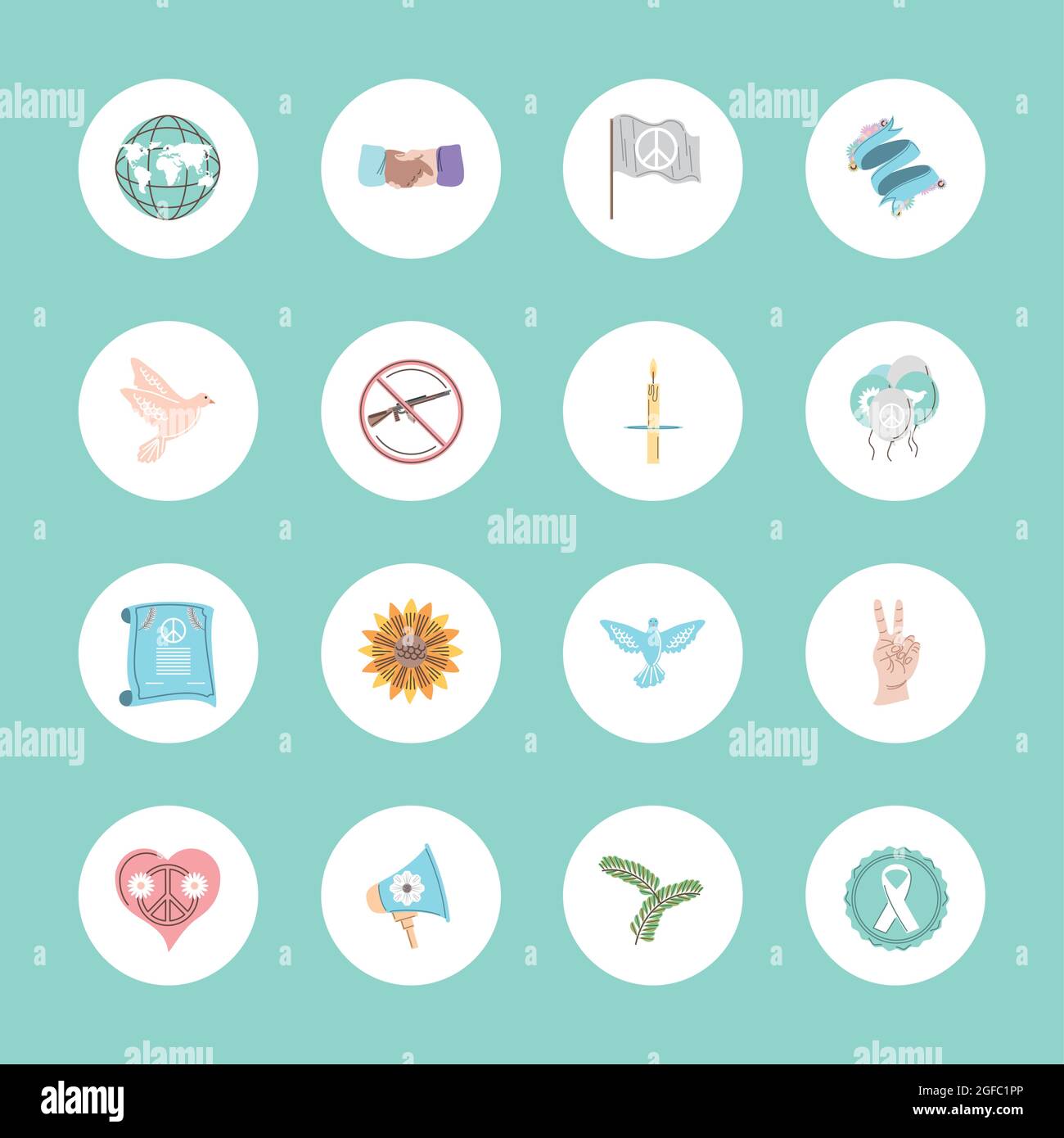 peace flat icons Stock Vector Image & Art - Alamy
