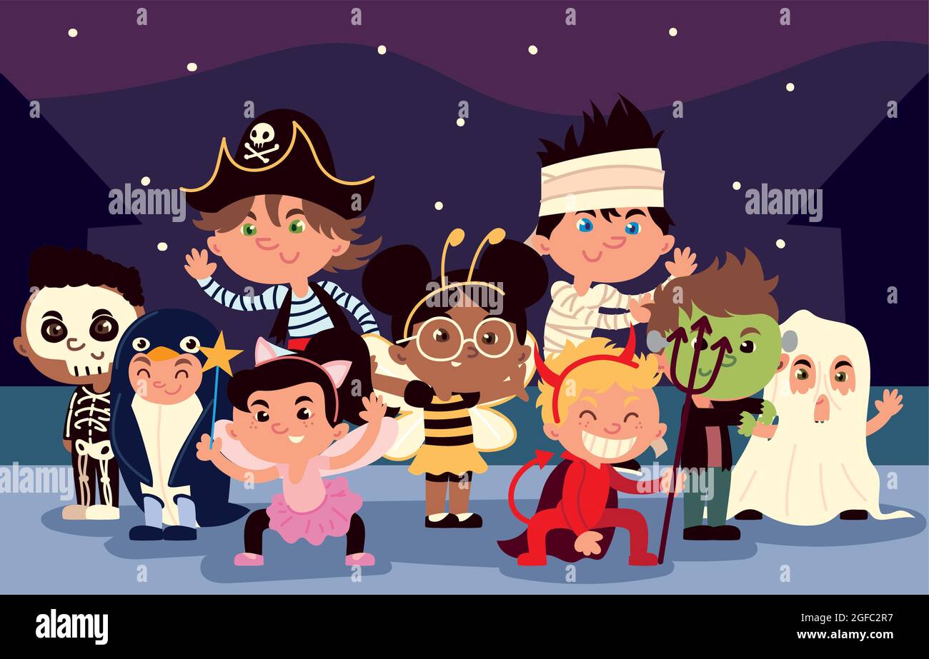 little kids with costumes Stock Vector Image & Art - Alamy