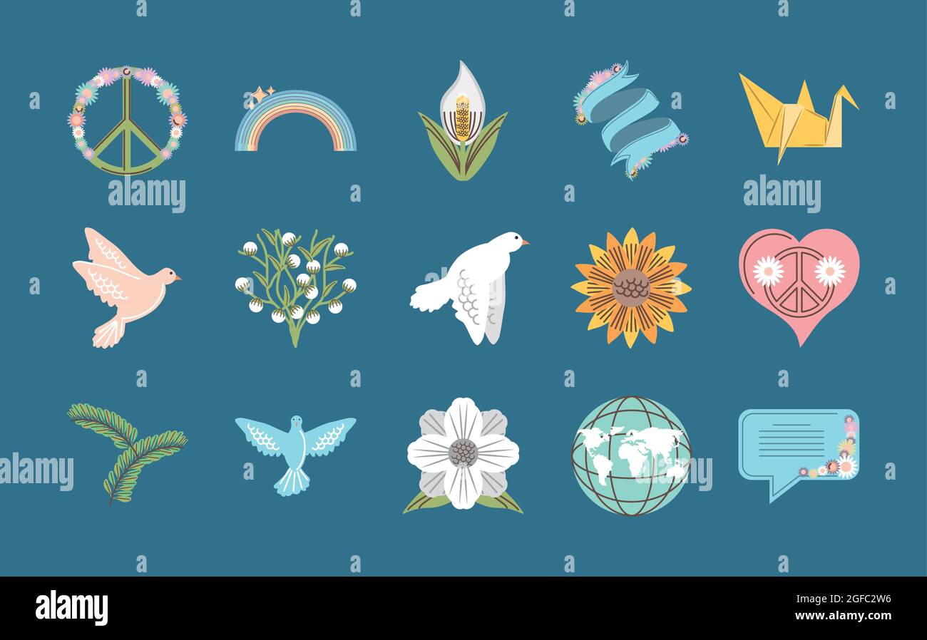 peace icon set Stock Vector Image & Art - Alamy