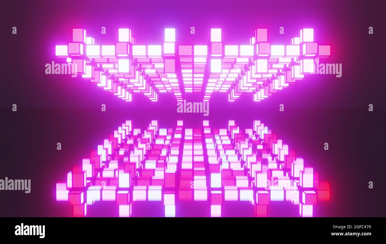 Neon pixel ornament 4K UHD 3D illustration Stock Photo - Alamy