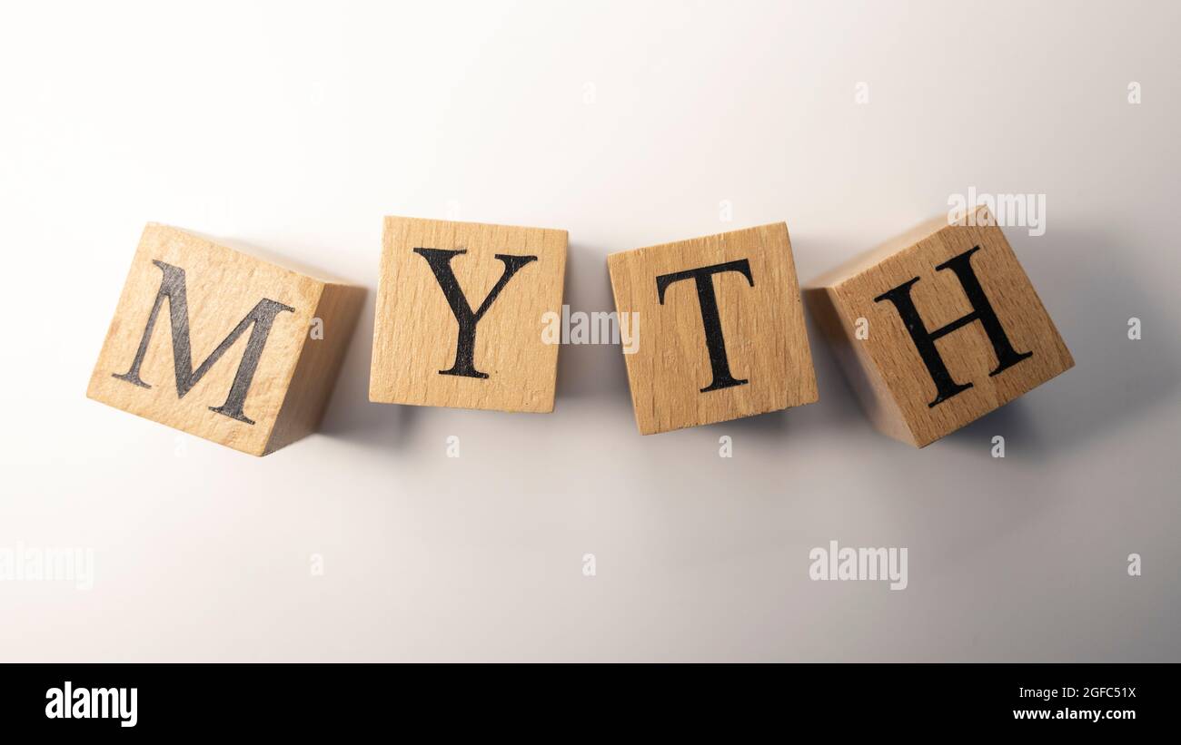 Word myth made from wooden cubes Stock Photo - Alamy