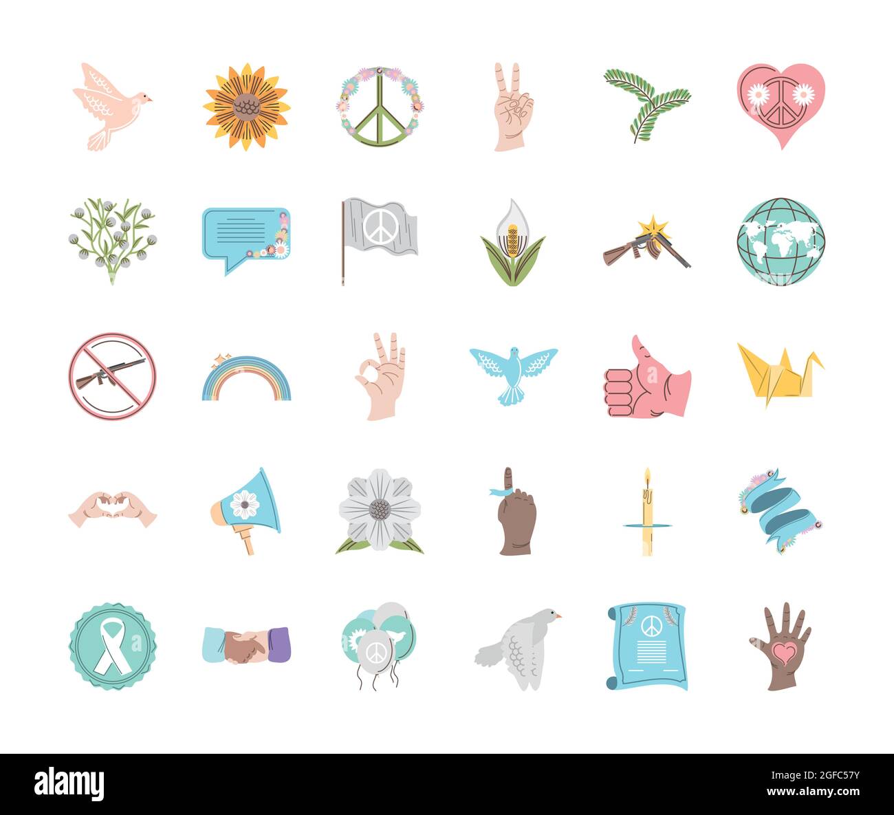 peace and positive set Stock Vector Image & Art - Alamy