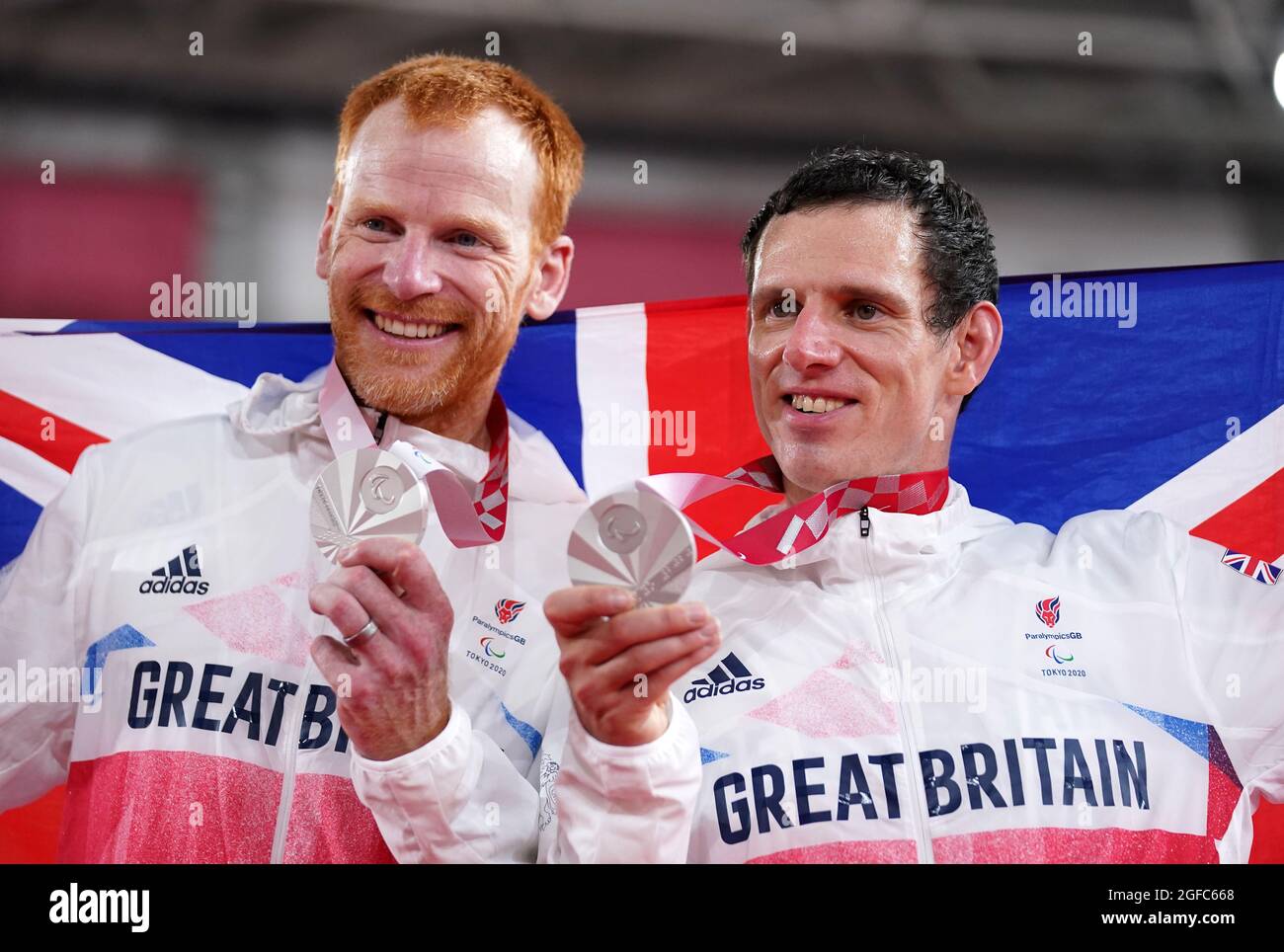 Great Britain's Stephen Bate (left) and pilot Adam Duggleby celebrate ...