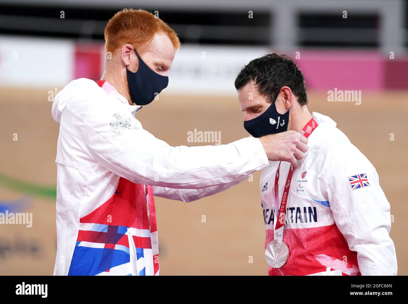 Great Britain's Stephen Bate (left) and pilot Adam Duggleby with the ...