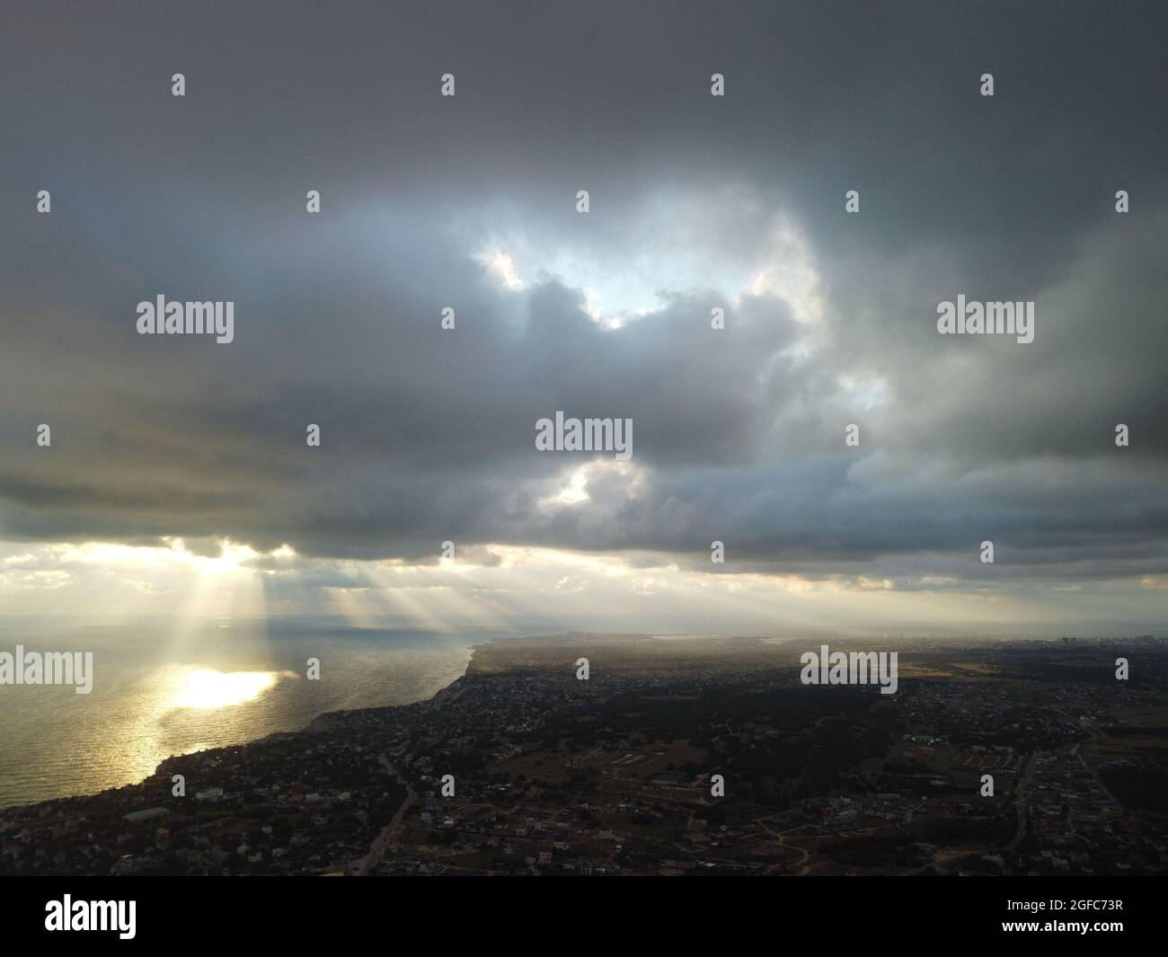 Abstract aerial nature summer ocean sunset sea and sky background ...