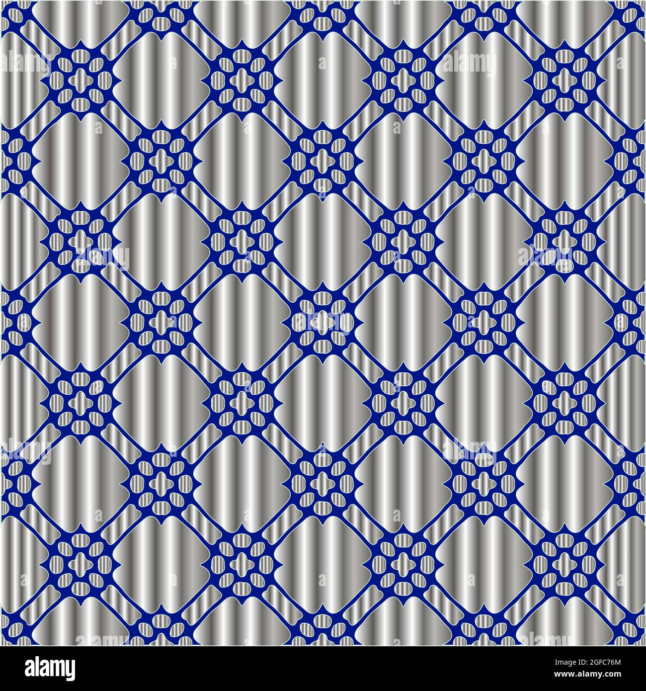 metal pattern on a blue background. pattern for fabric, wallpaper ...