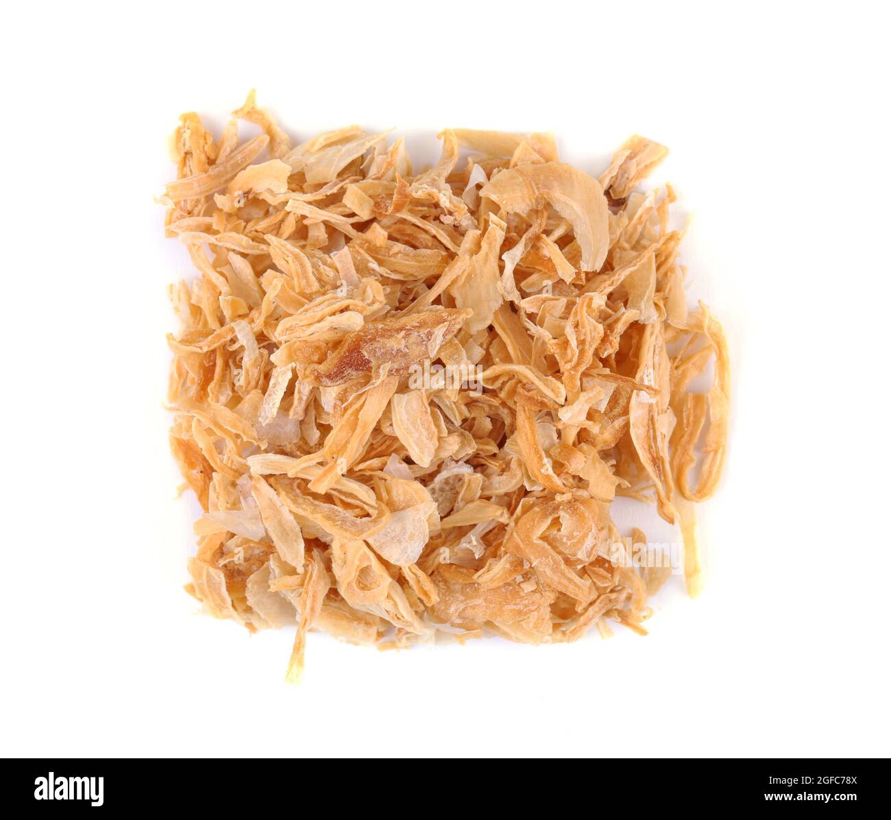 Square of dried onion slices on white background Stock Photo - Alamy