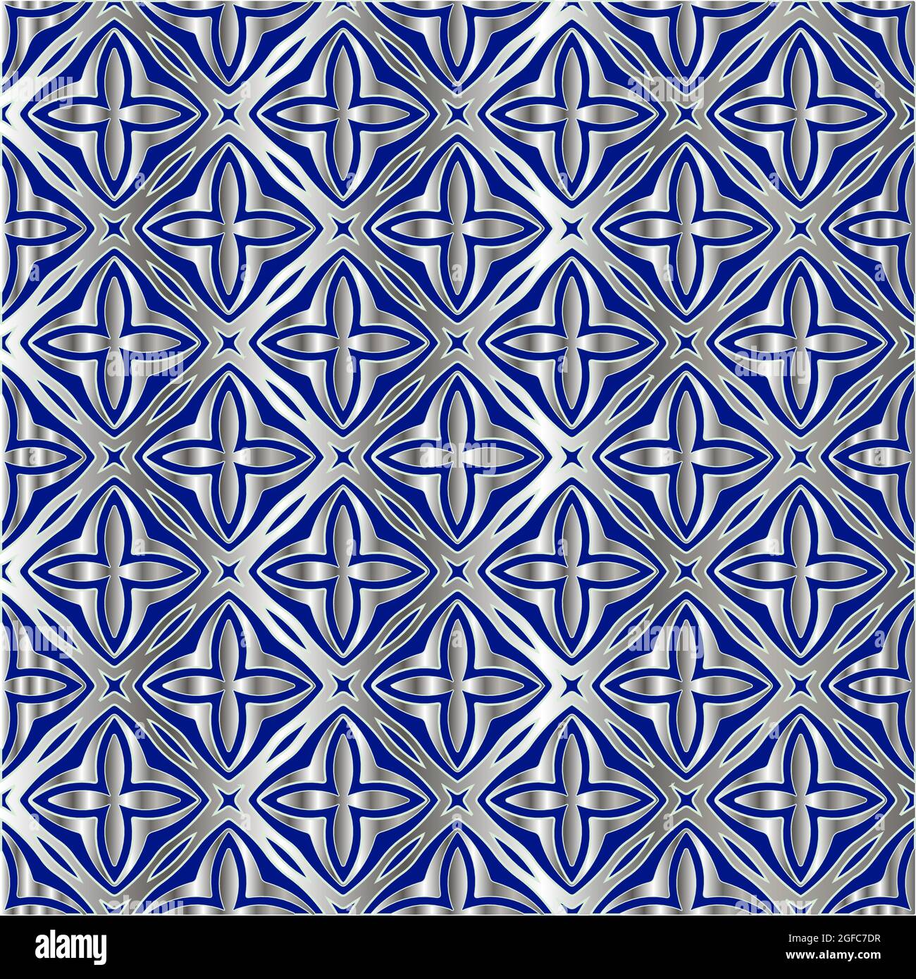 metal pattern on a blue background. pattern for fabric, wallpaper ...