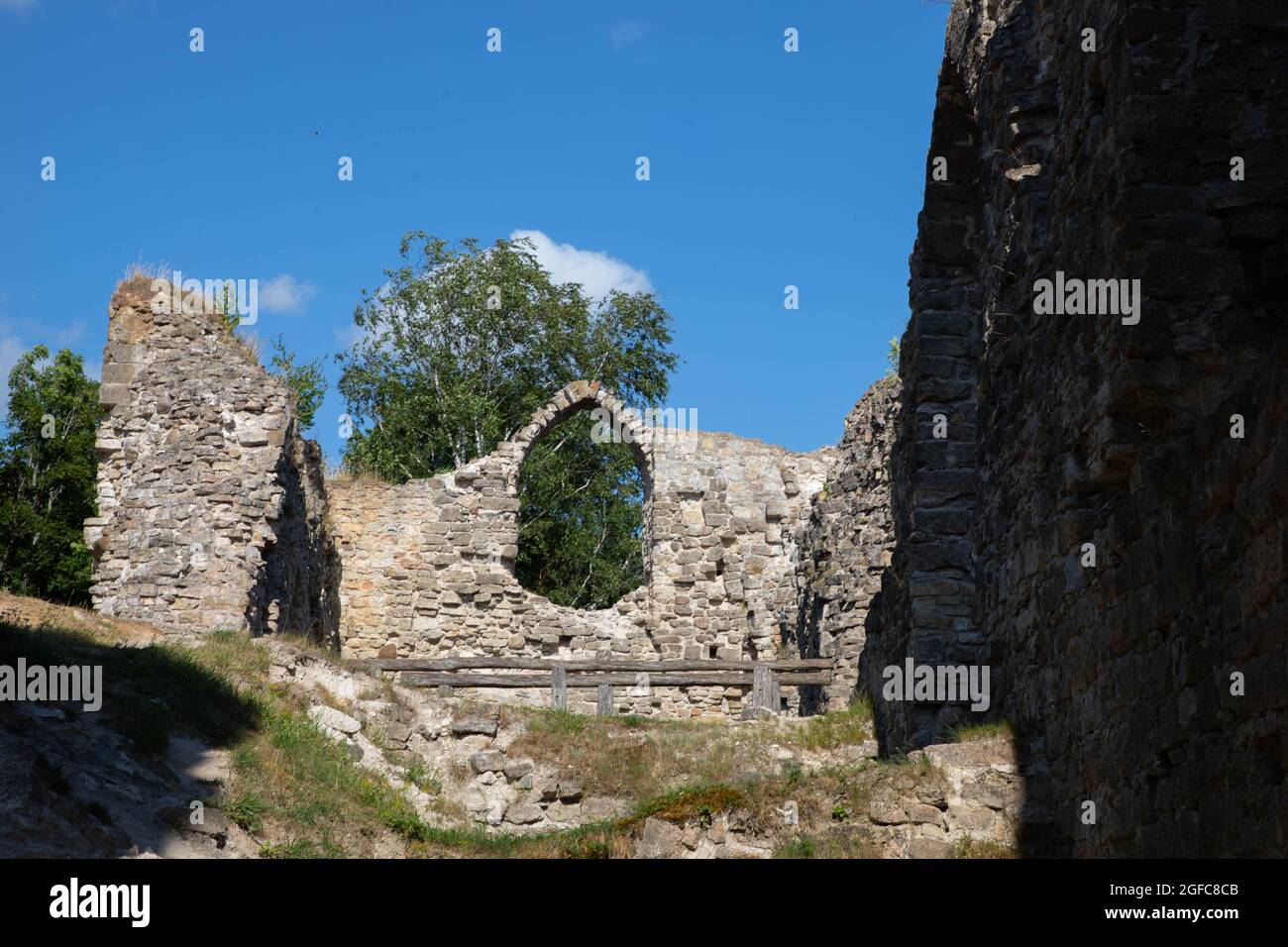 castle ruins in the town of Koknese Stock Photo - Alamy