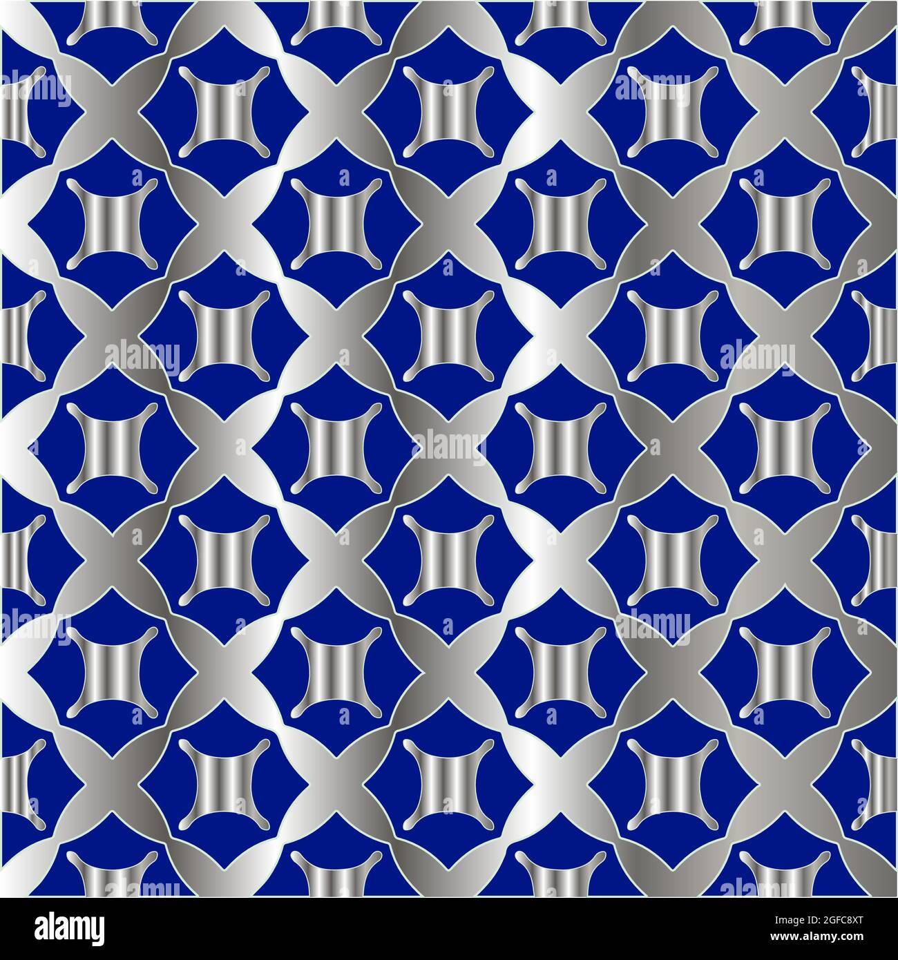 metal pattern on a blue background. pattern for fabric, wallpaper ...