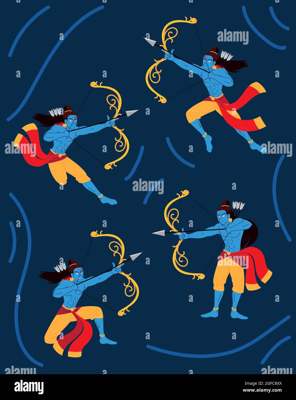lord rama with bow and arrow Stock Vector Image & Art - Alamy