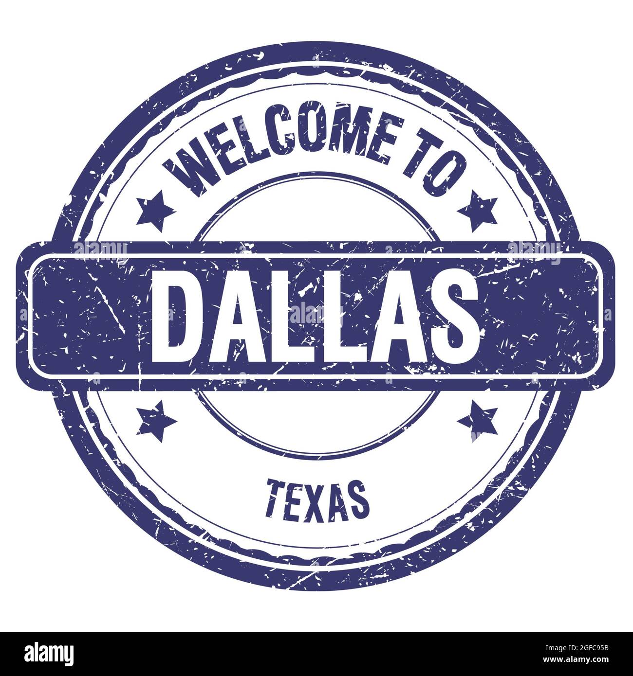 WELCOME TO DALLAS - TEXAS, words written on blue grungy stamp Stock ...