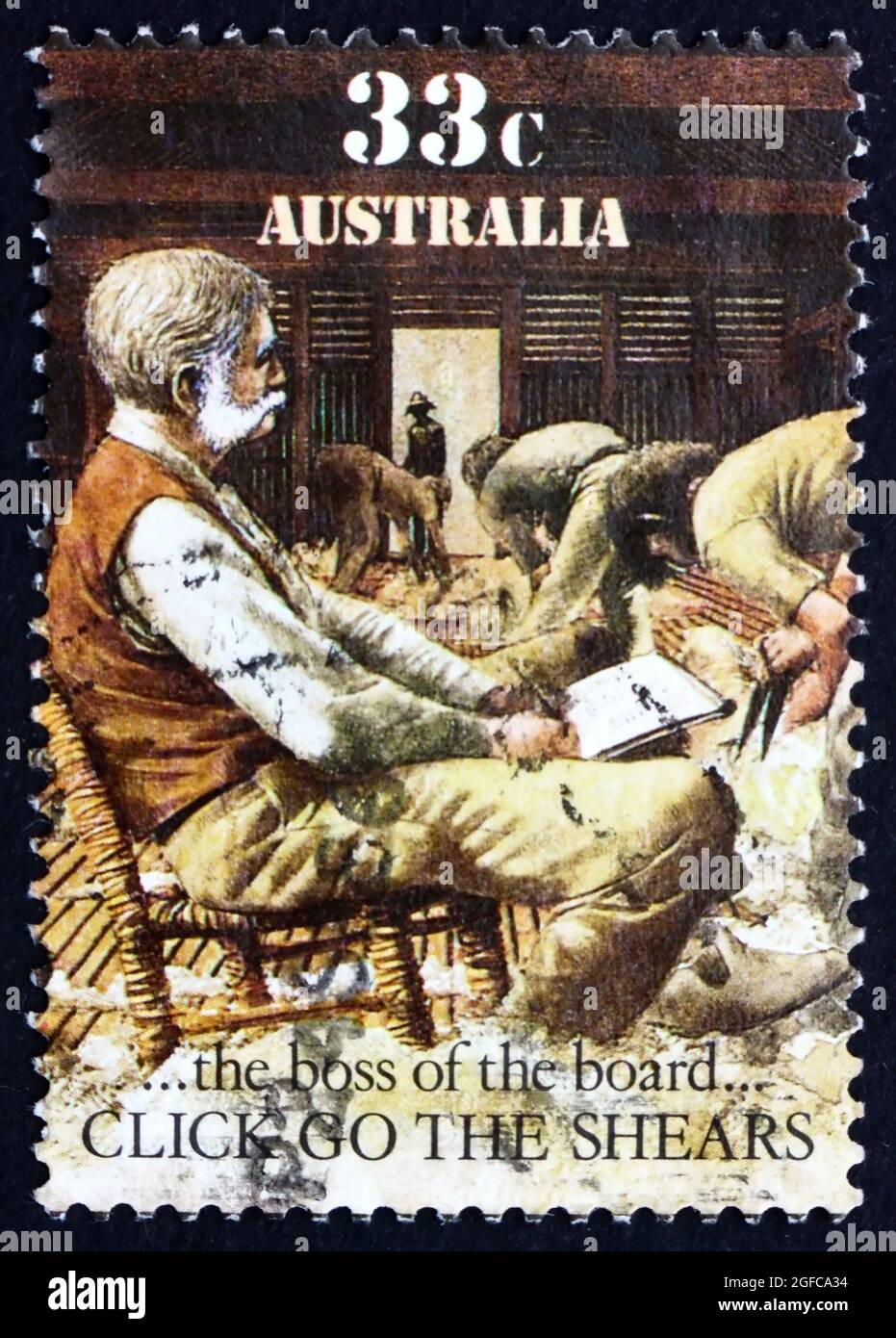 AUSTRALIA - CIRCA 1986: a stamp printed in the Australia shows Boss of ...