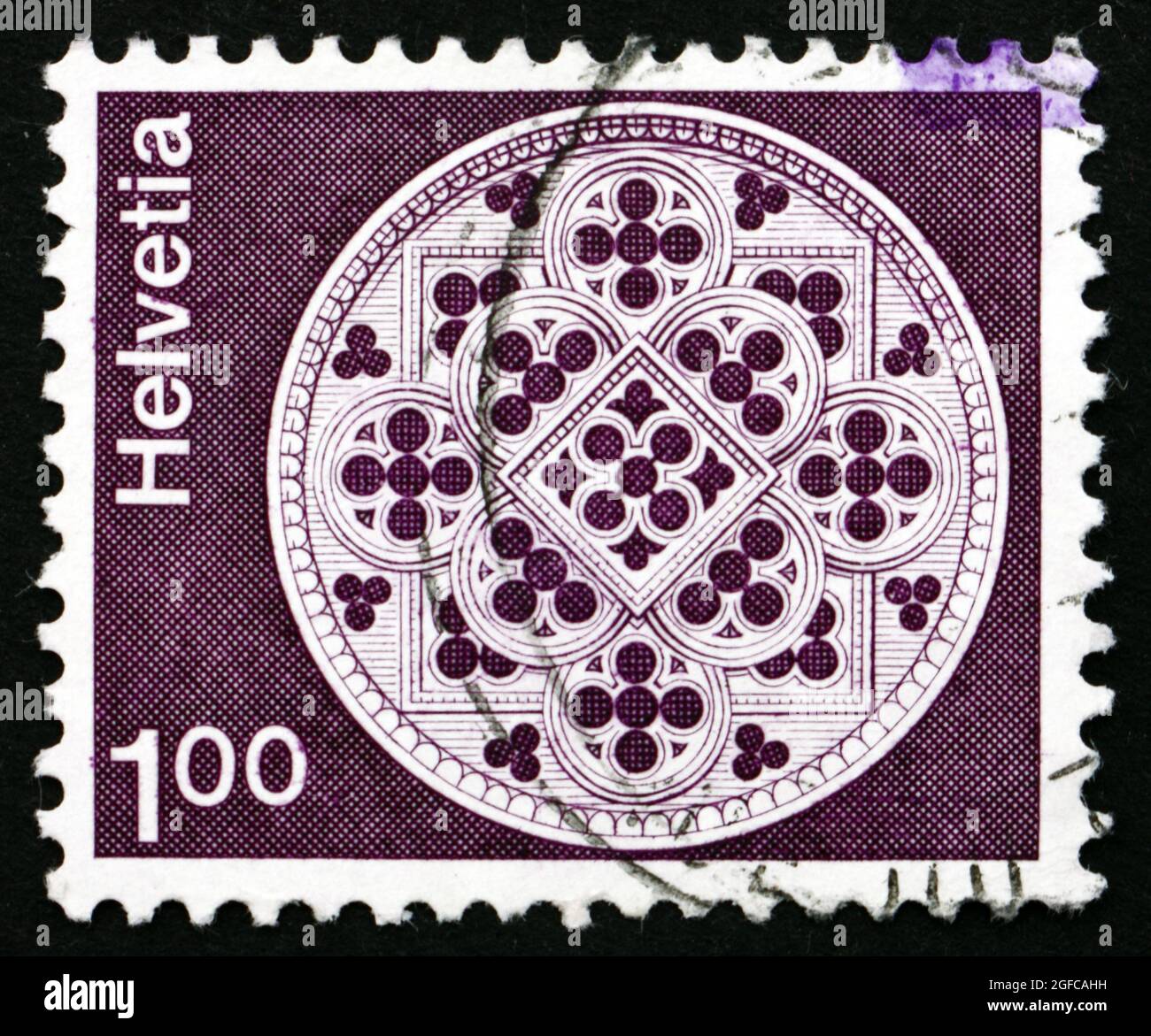 SWITZERLAND - CIRCA 1974: a stamp printed in the Switzerland shows Rose ...