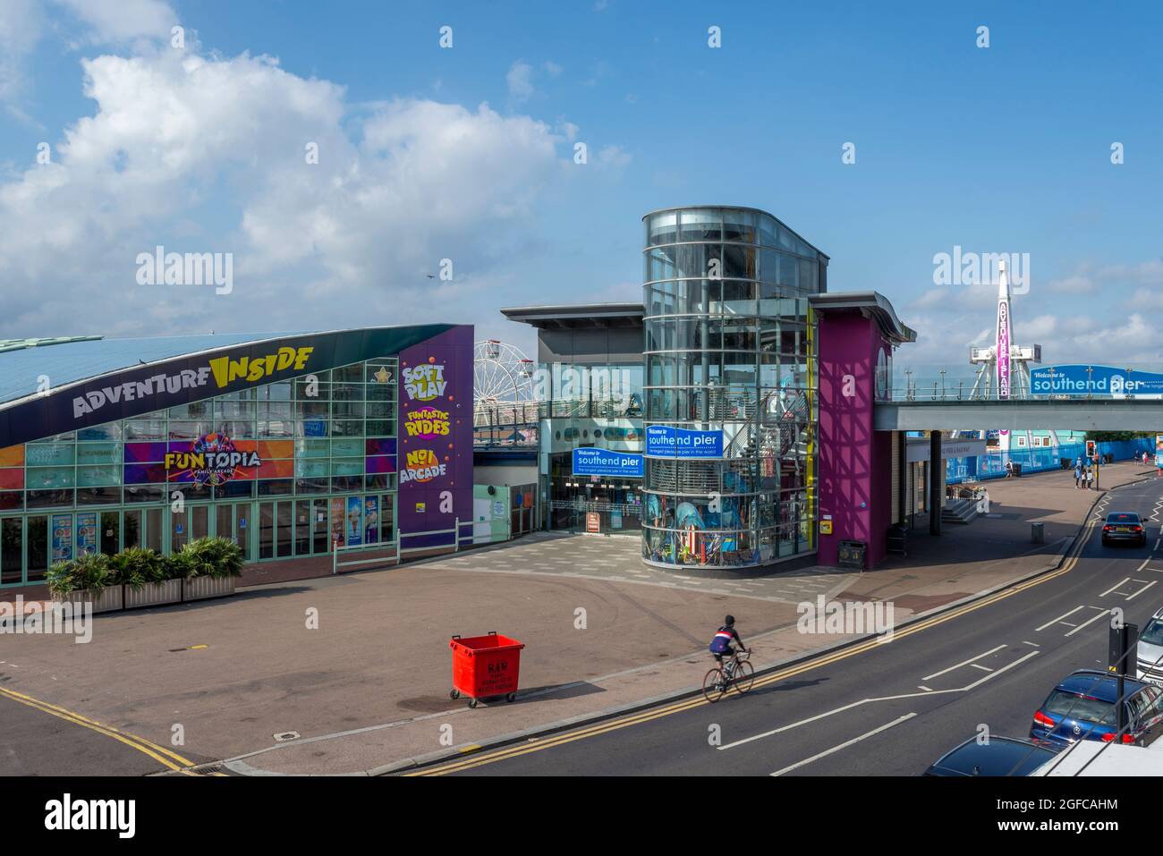 Entrance to Southend Pier and Adventure Island inside attractions early ...
