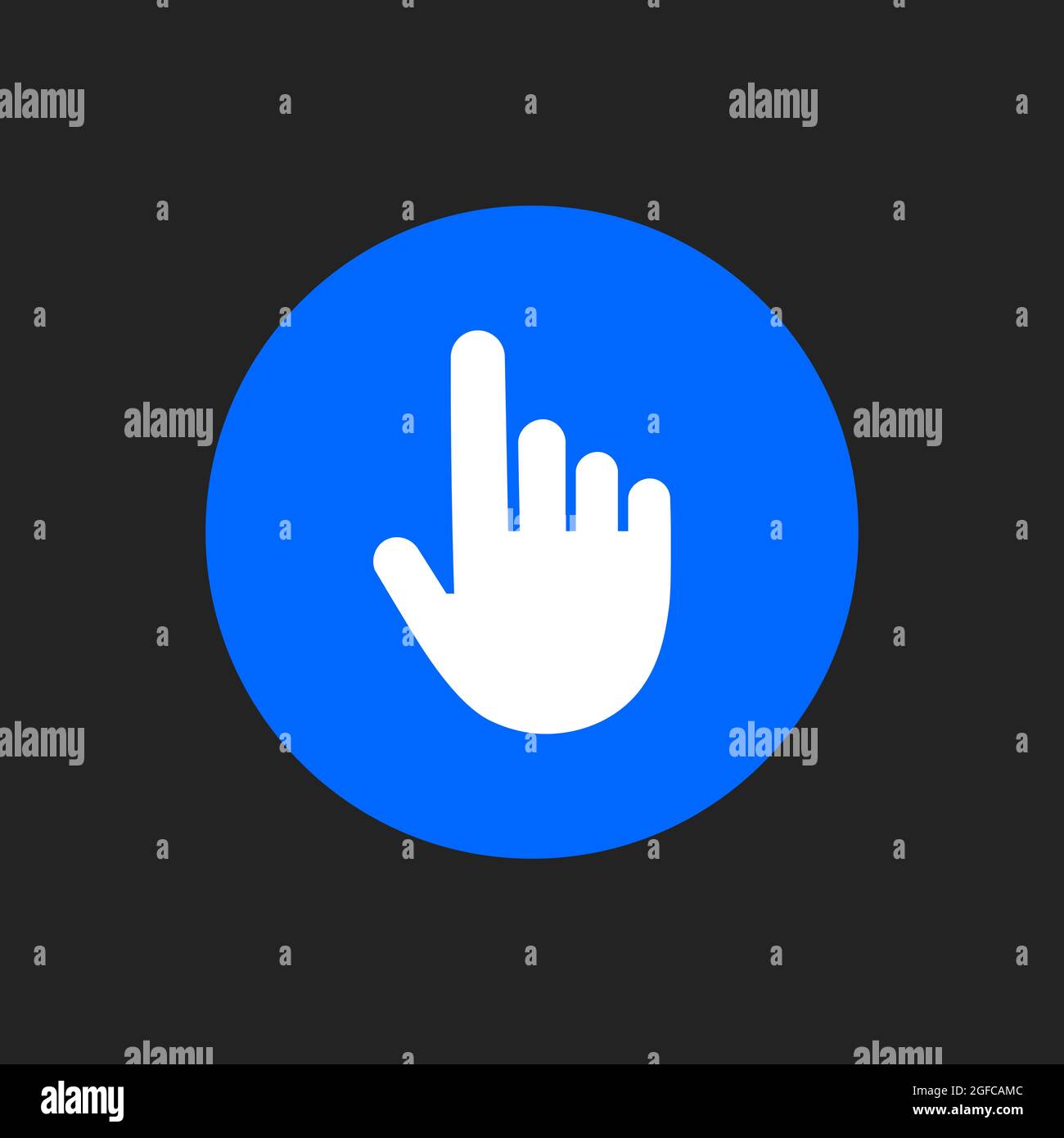 White Pointer on Blue Rounded Background. Isolated Swipe Up Icon ...