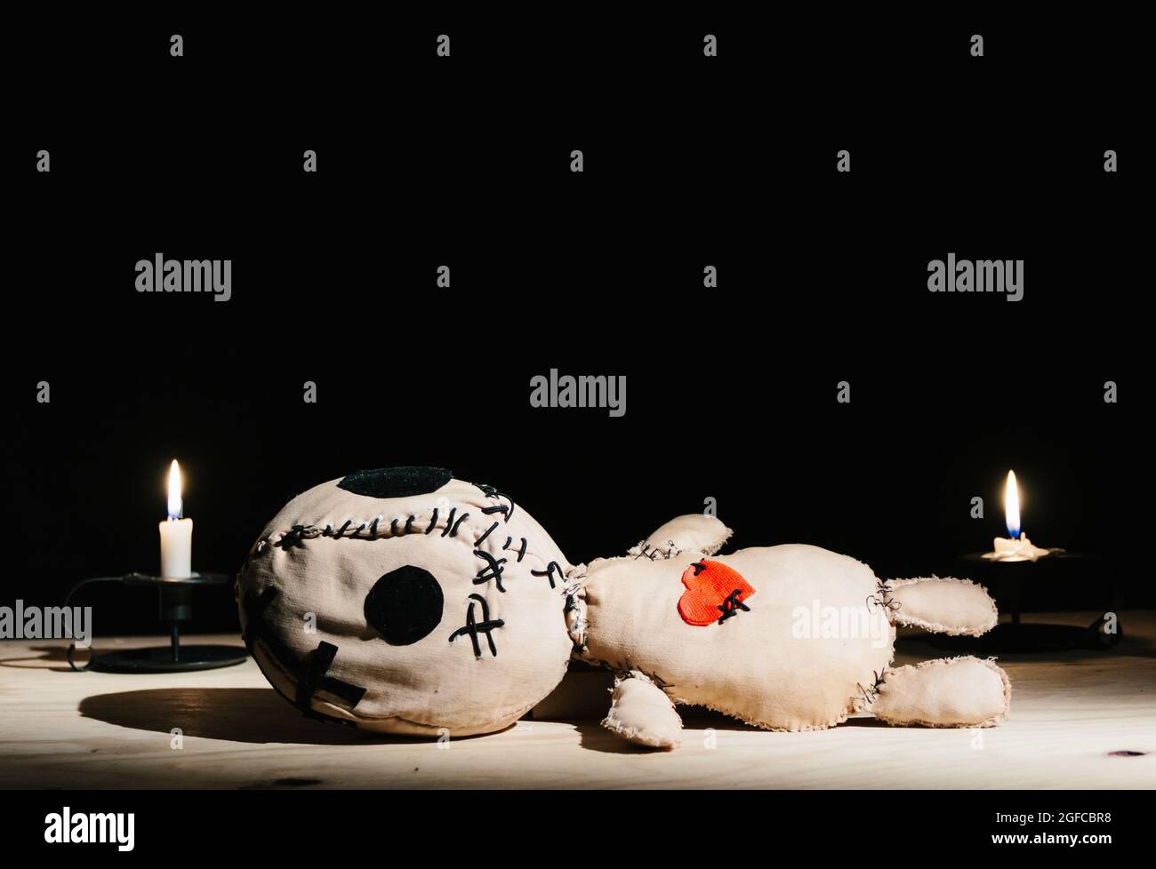 occult voodoo doll for your magic ritual on a black background Stock ...