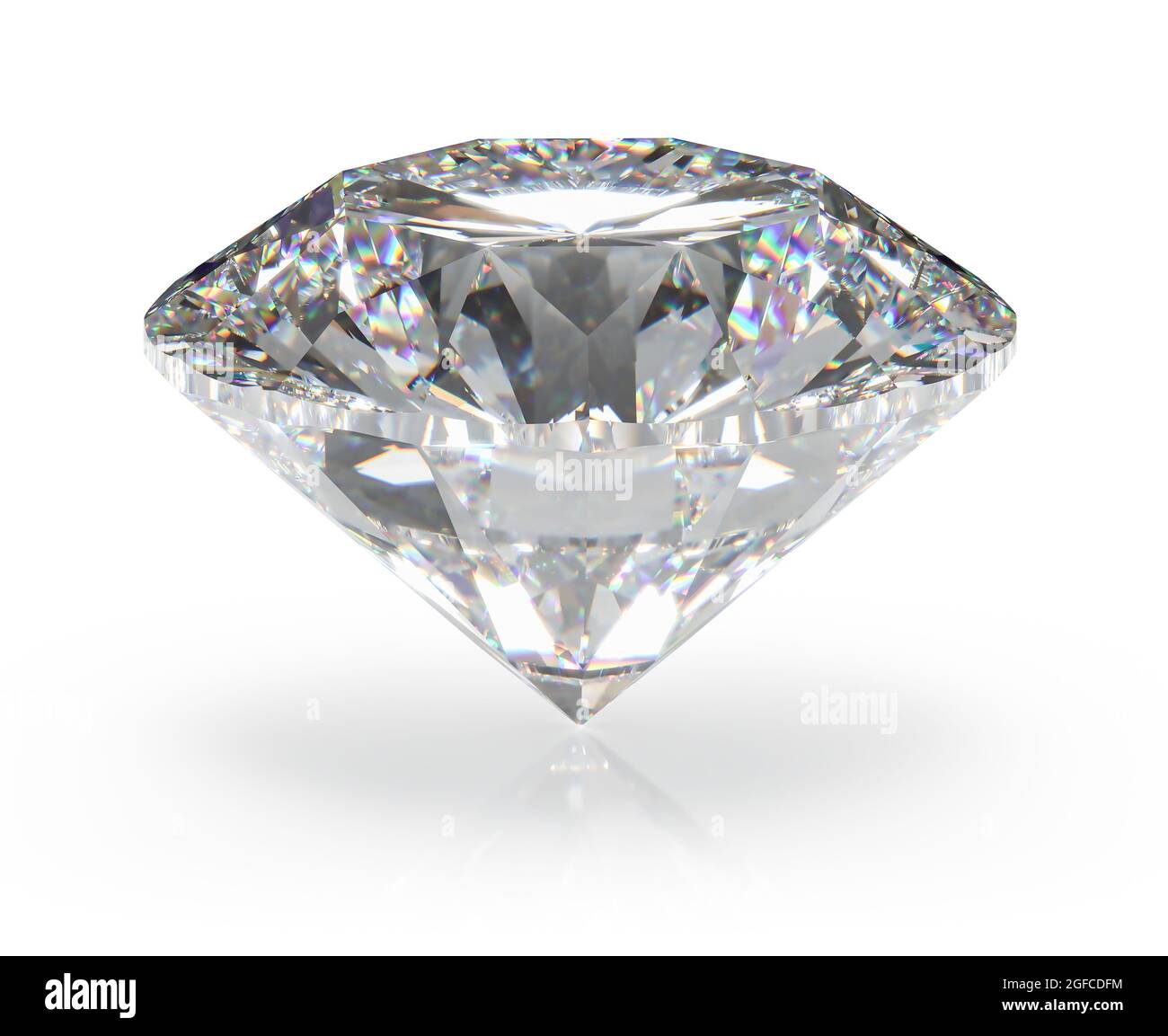 Beautiful Shiny Diamond in Brilliant Cut on White Background,- Crystal ...