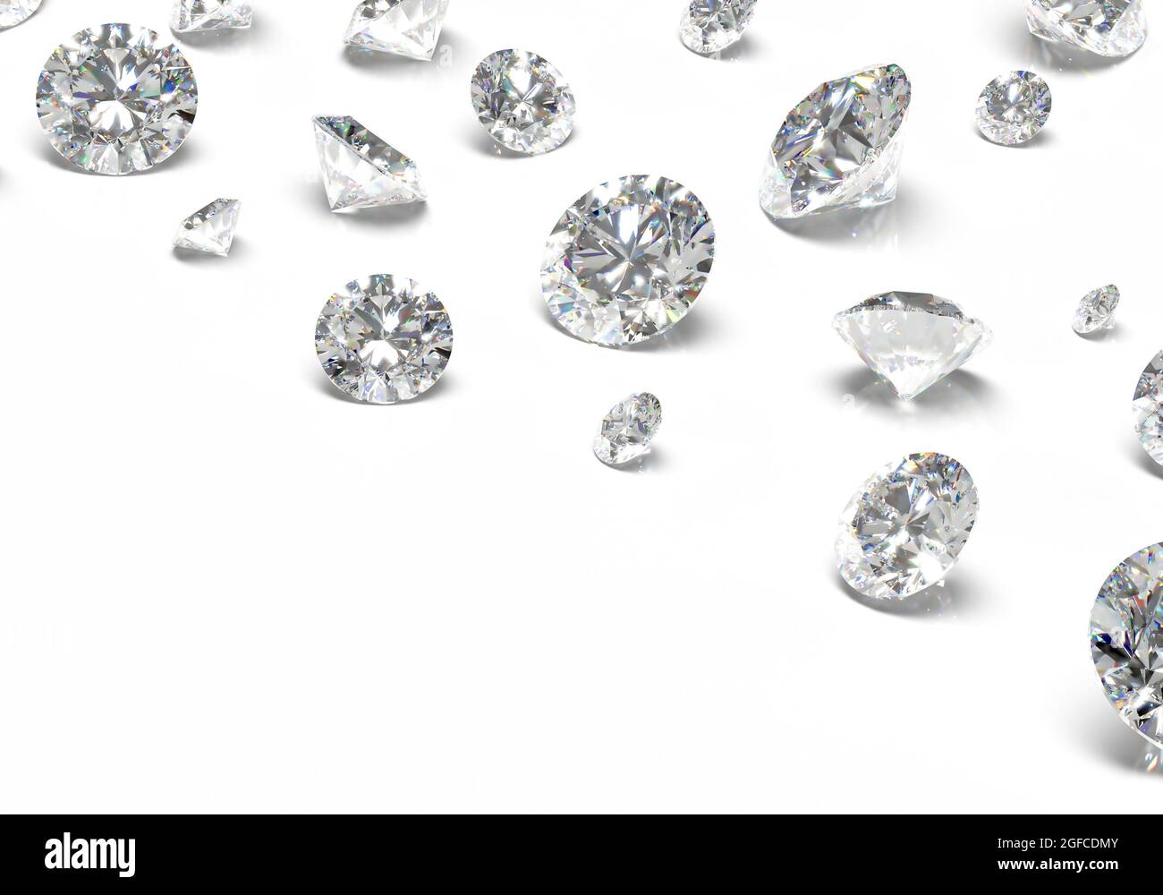 Beautiful Shiny Diamond in Brilliant Cut on White Background,- Crystal ...