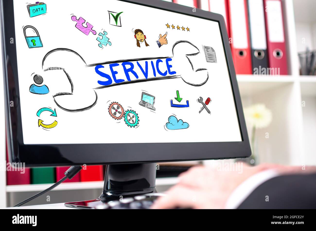 Customer service concept shown on a computer screen Stock Photo - Alamy