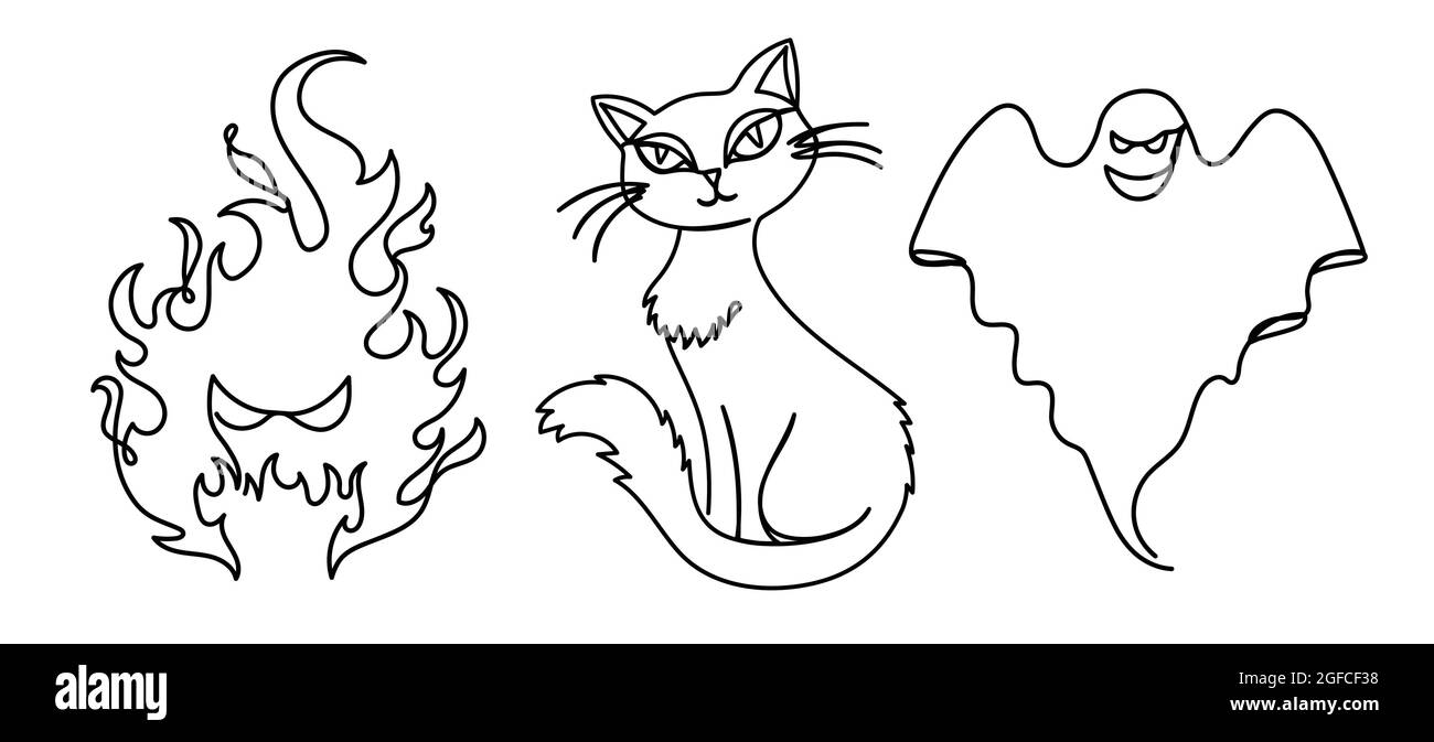 Fire in continuous line Stock Vector Images - Alamy