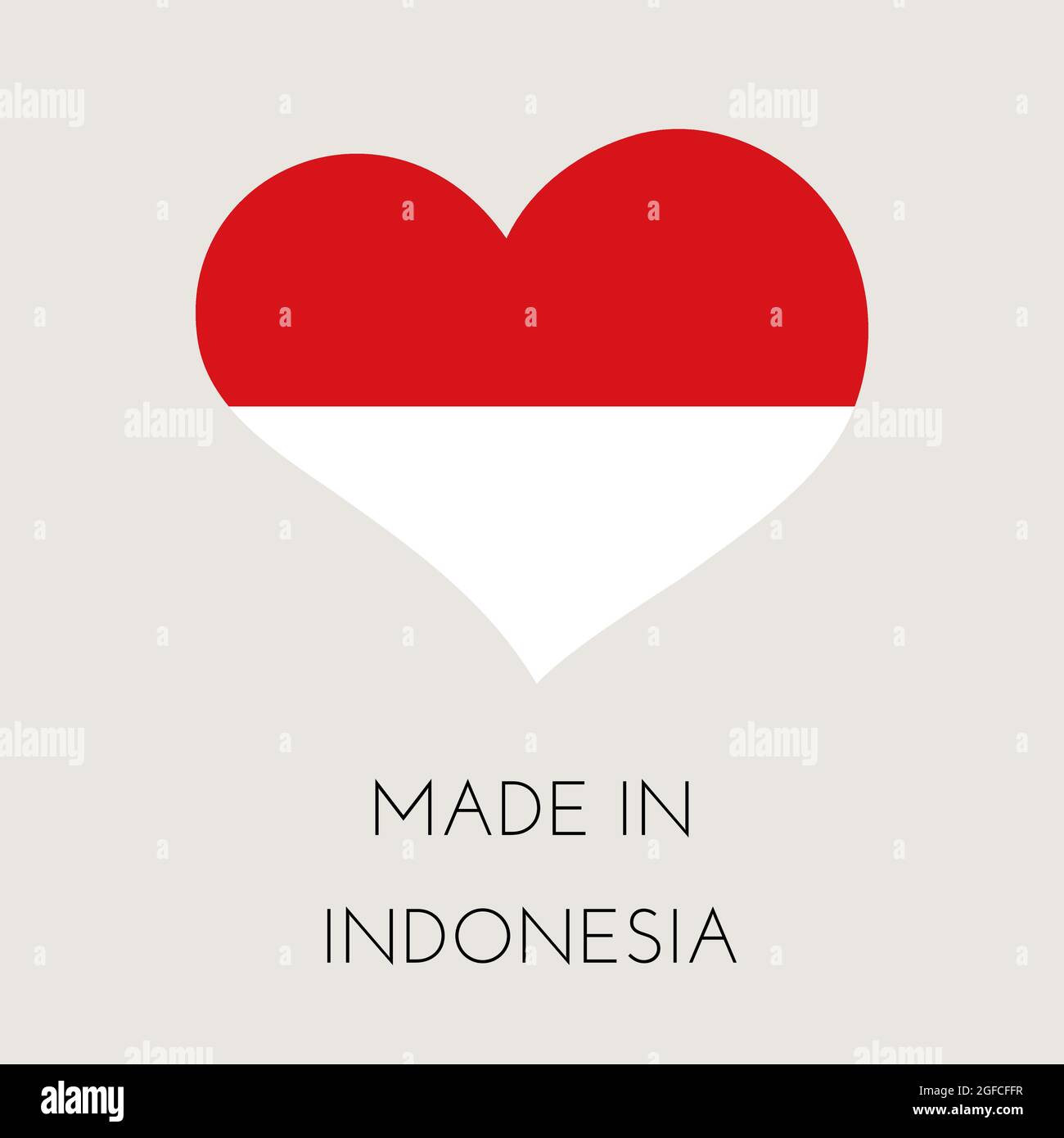 Heart shaped label with Indonesian flag. Made in Indonesia Sticker. Factory, manufacturing and ...