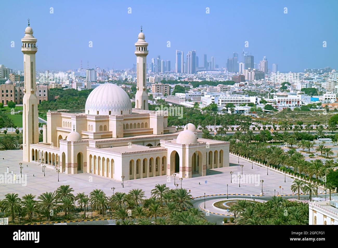 Stunning Aerial View of the Al Fateh Grand Mosque of Manama, the ...