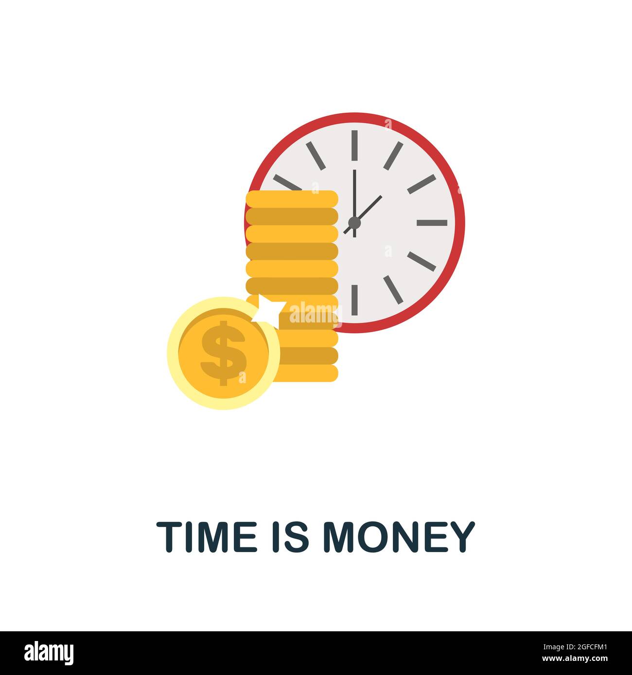 Time Is Money icon. Flat sign element from time management collection ...