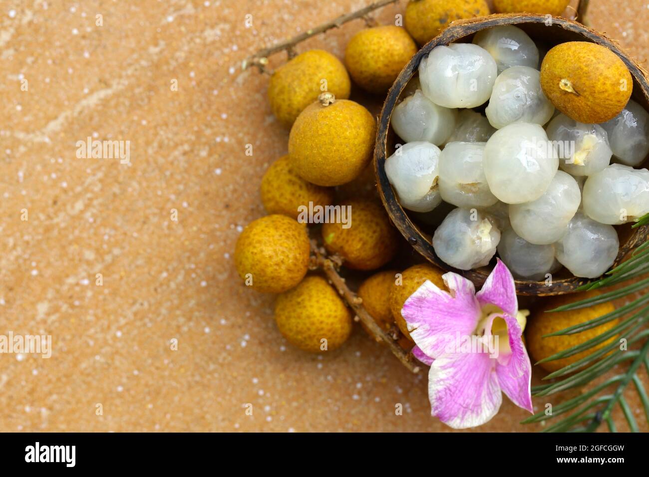 organic tropical fruit litchi Stock Photo - Alamy