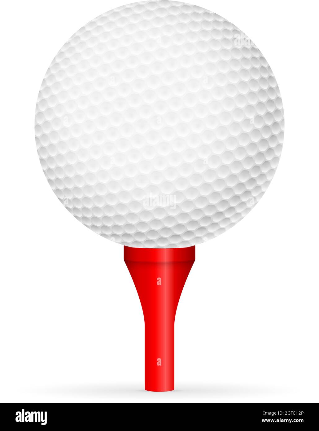 Golf ball on tee on a white background. Vector illustration Stock ...