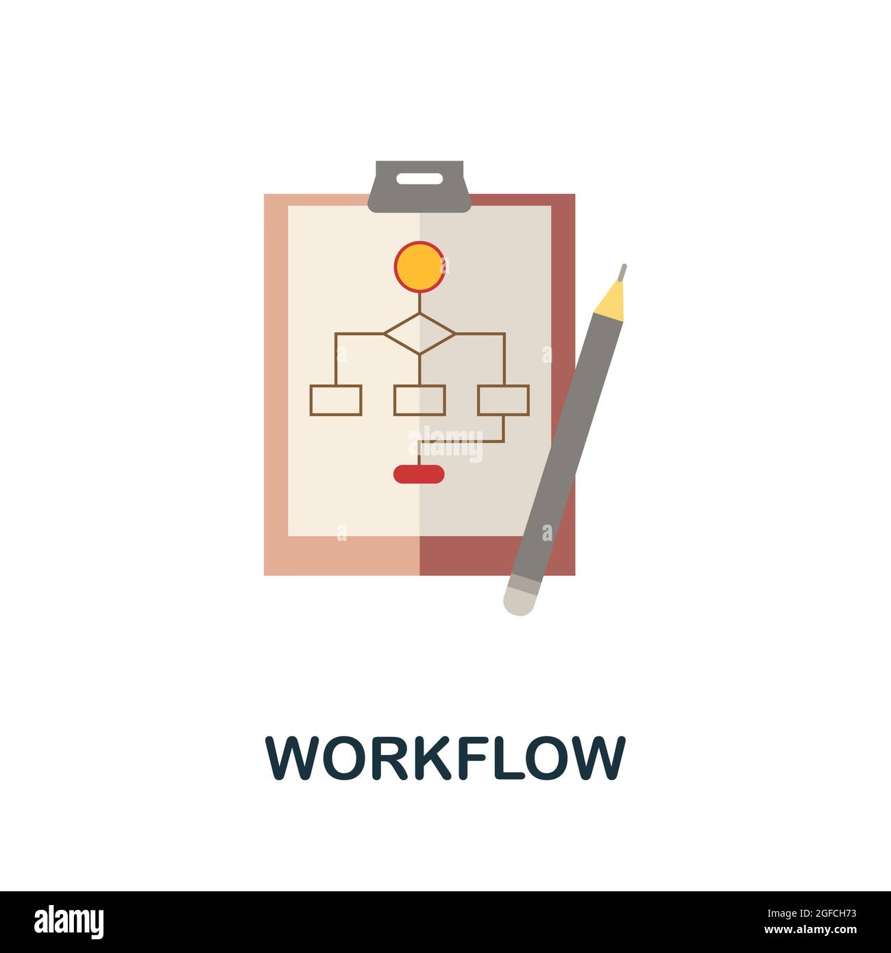 Workflow icon. Flat sign element from time management collection ...