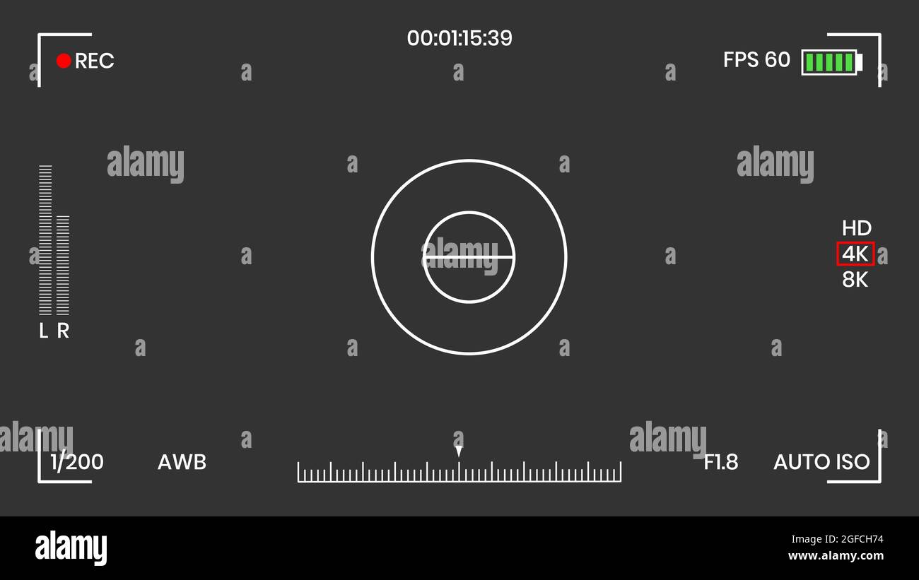 Camera viewfinder video or photo frame recorder flat style design ...