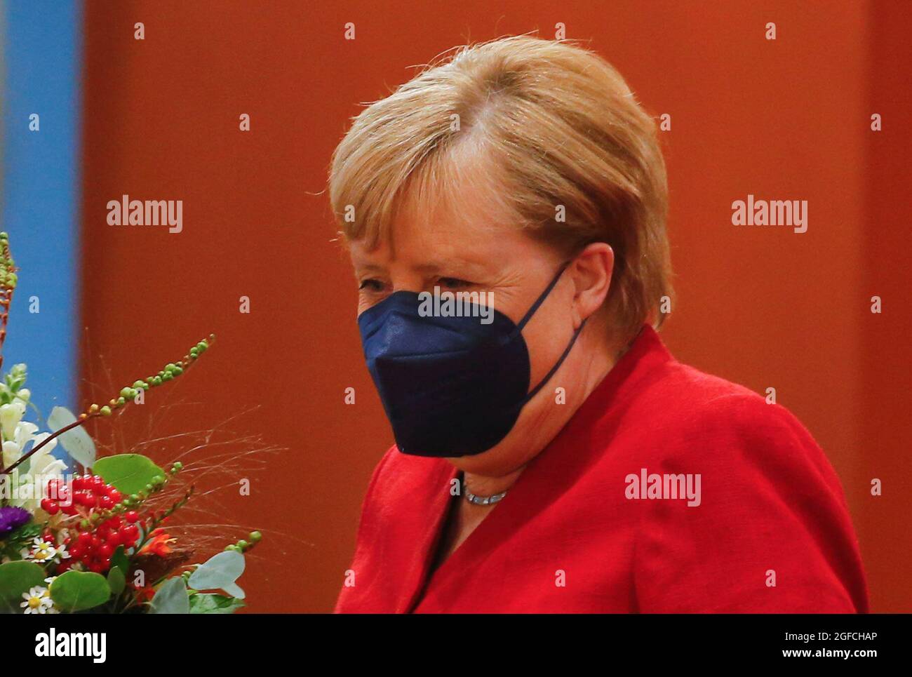 Berlin, Germany. 25th Aug, 2021. Chancellor Angela Merkel attends the ...