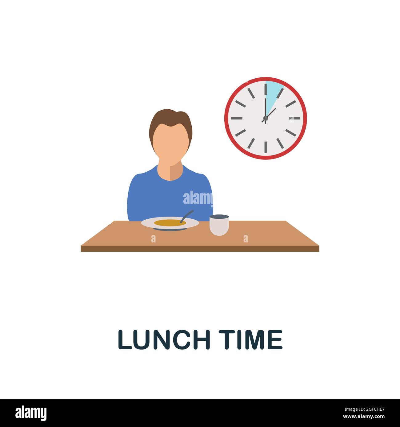 Lunch Time icon. Flat sign element from time management collection ...
