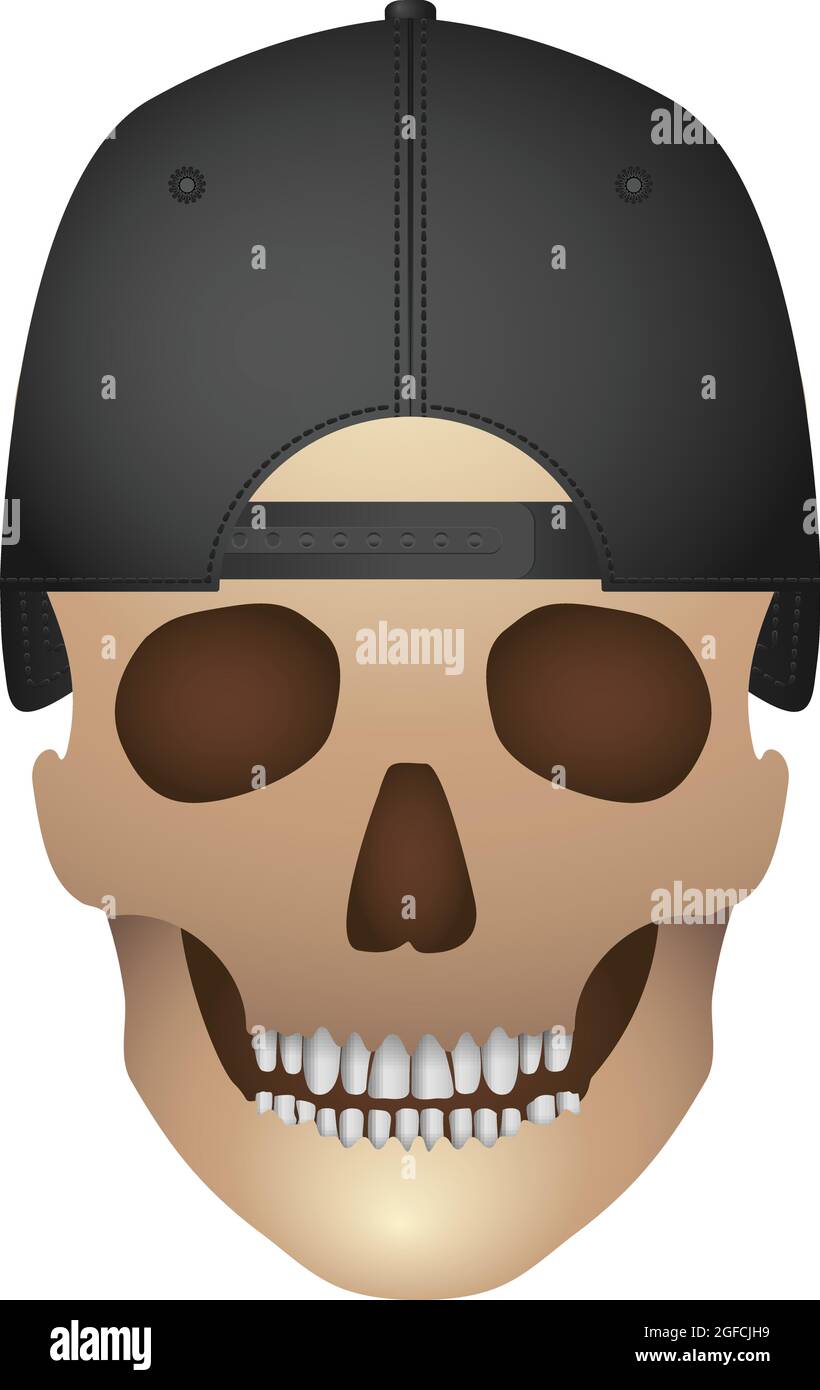 Skull with hat on a white background. Vector illustration Stock Vector ...