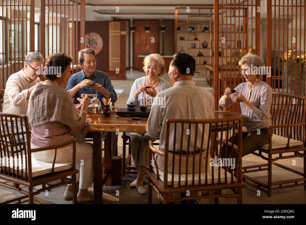 Group men drinking tea hi-res stock photography and images - Alamy