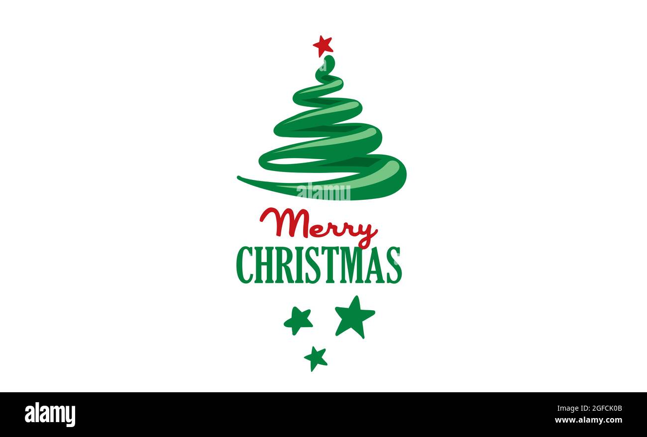 Vector logo of a painted Christmas tree on a white background Stock ...