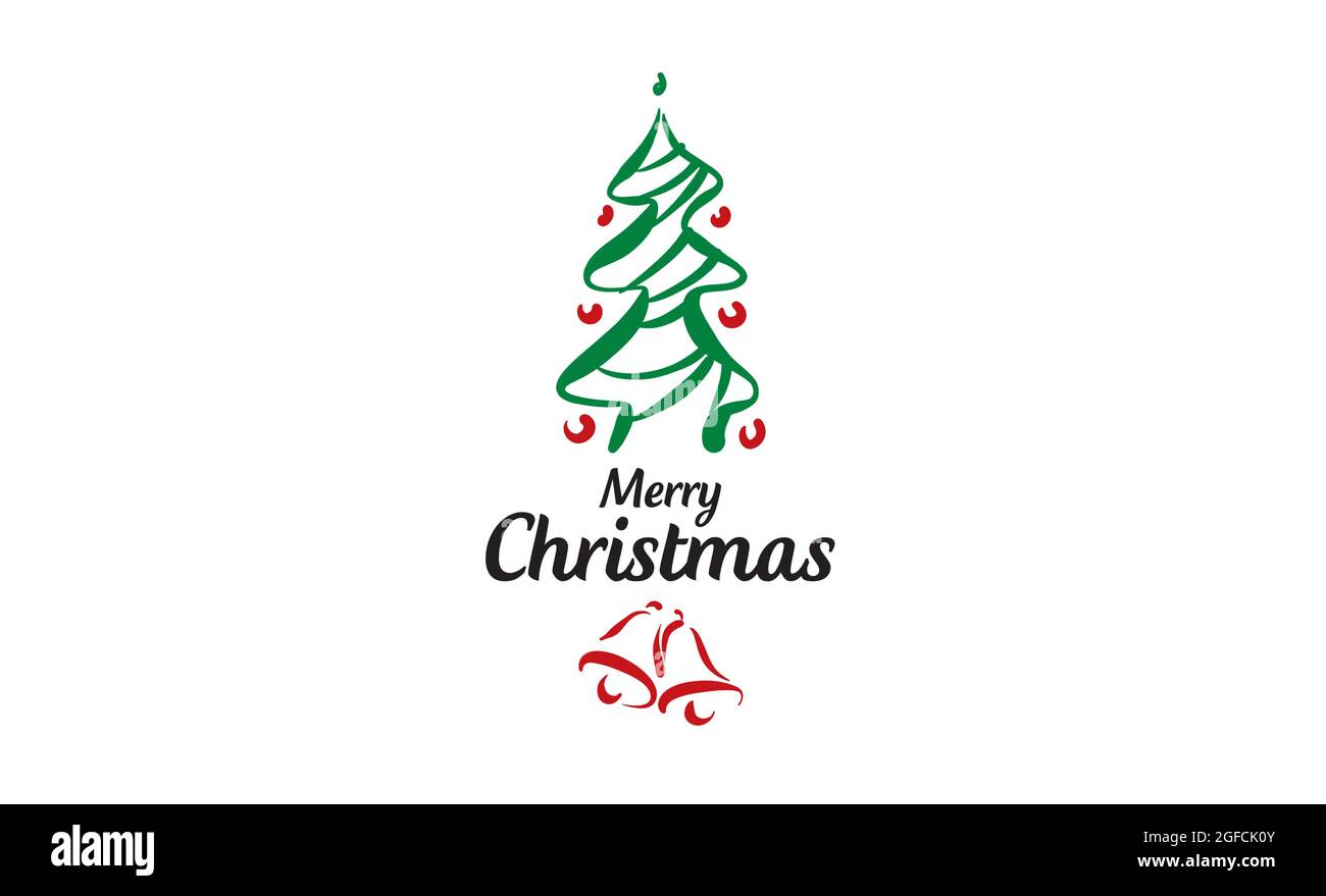 Vector logo of a painted Christmas tree on a white background Stock ...
