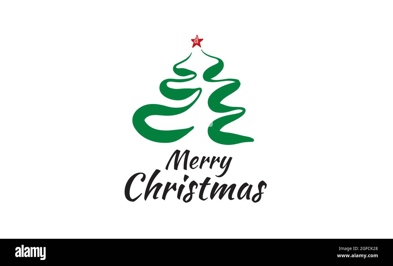 Vector logo of a painted Christmas tree on a white background Stock ...