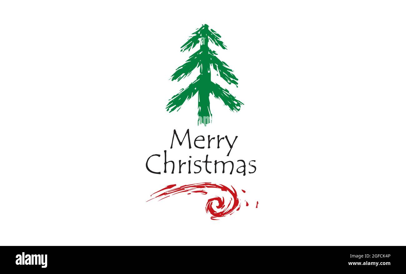 Vector logo of a painted Christmas tree on a white background Stock ...