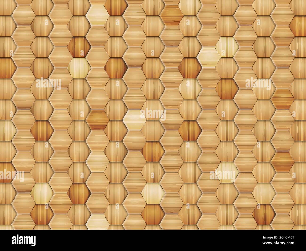 Background formed by wooden hexagon blocks. Vector illustration Stock ...
